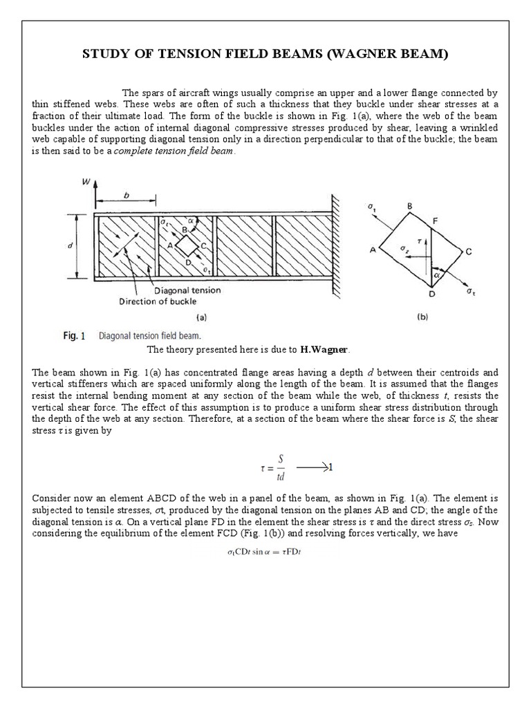 Study of Tension Field Beams (Wagner Beam) | PDF | Beam (Structure ...
