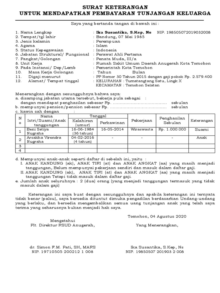Surat Keterangan KP4 | PDF