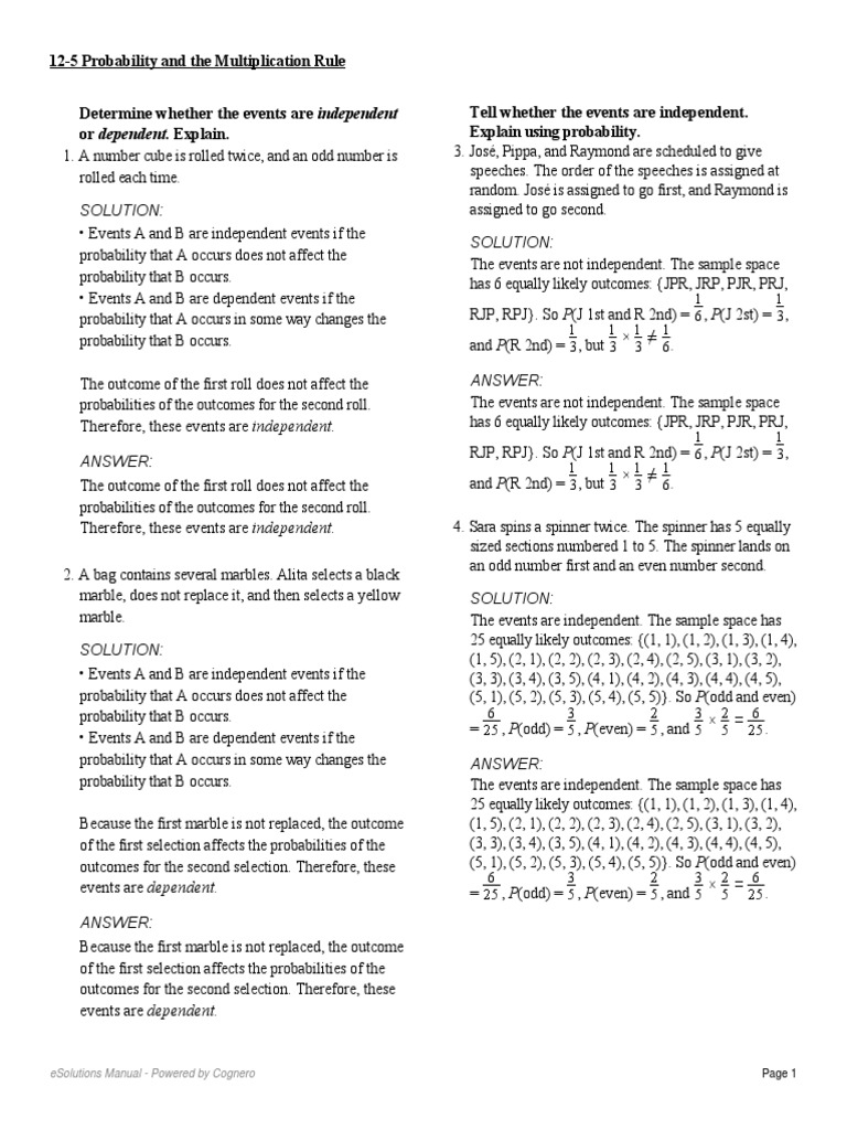 Independent vs Dependent Events in Probability | PDF | Teaching Mathematics