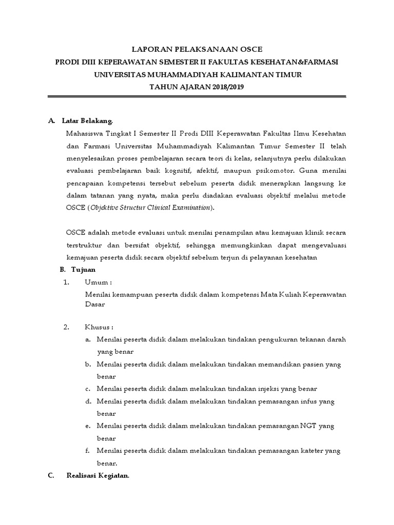 Osce Laporan Tk.1 SMT 2 2019 | PDF