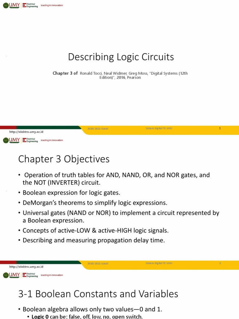 Materi 04 Describing Logic Circuits Ori Pdf Logic Gate Boolean