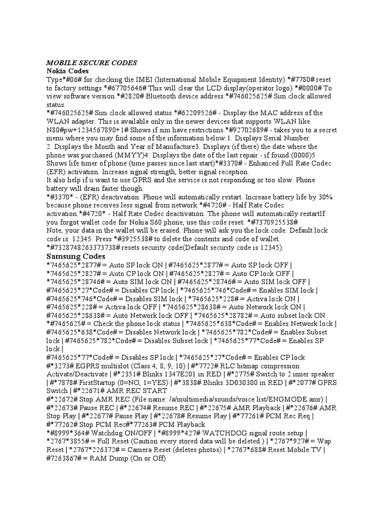 Mobile Secure Codes | PDF | Mobile Technology | Wireless