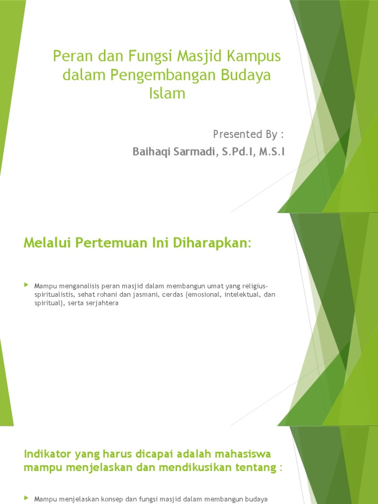 Peran Dan Fungsi Masjid Kampus Dalam Pengembangan Budaya Islam | PDF Peran Dan Fungsi Masjid Kampus Dalam Pengembangan Budaya Islam | PDF