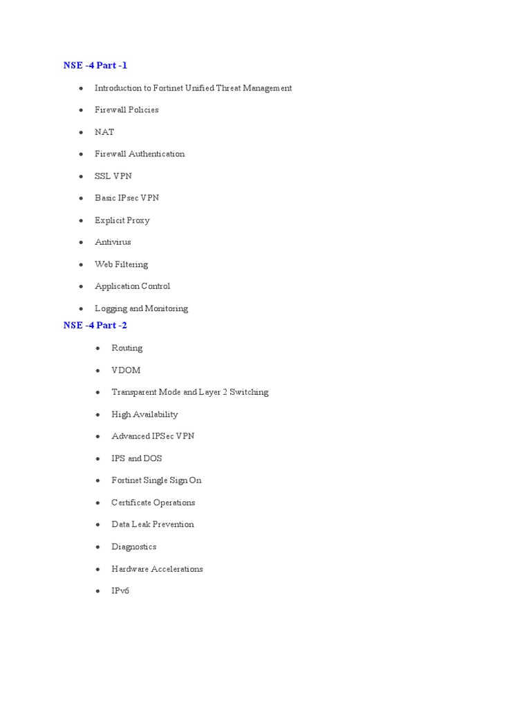 NSE - 4 - Study - Guide - 1 | PDF