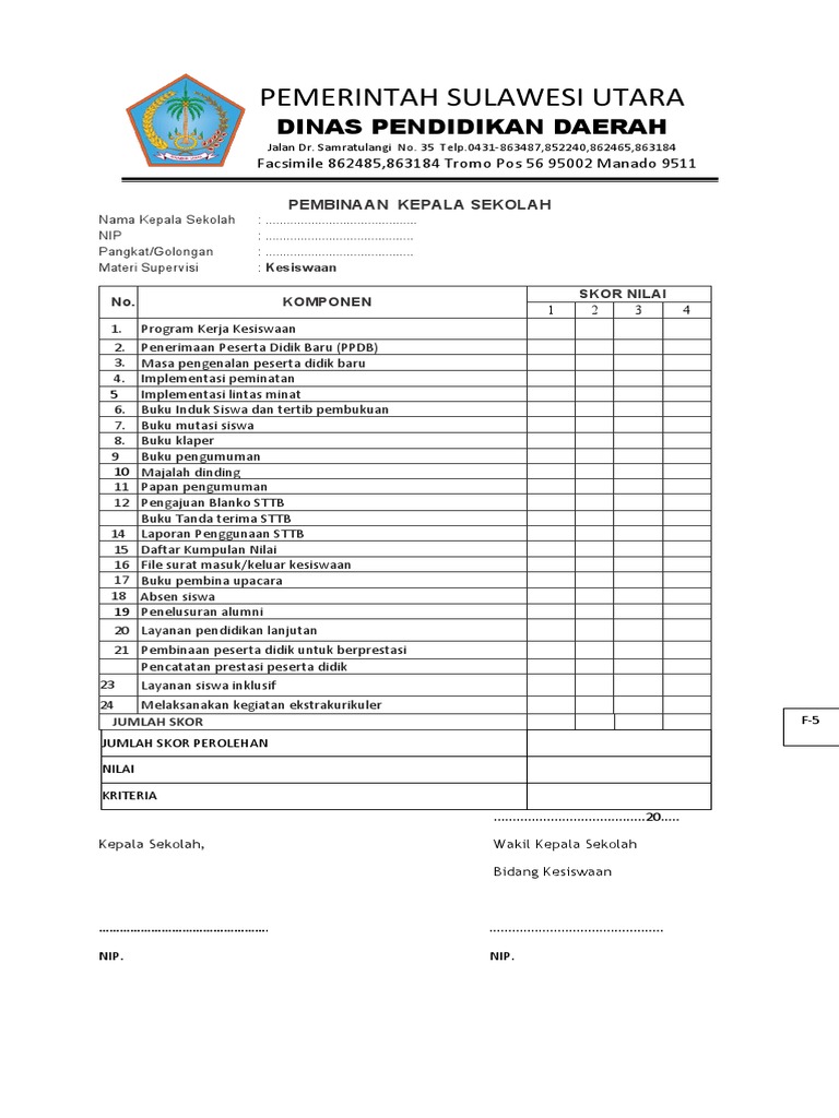 Instr Supervisi Kesiswaan | PDF