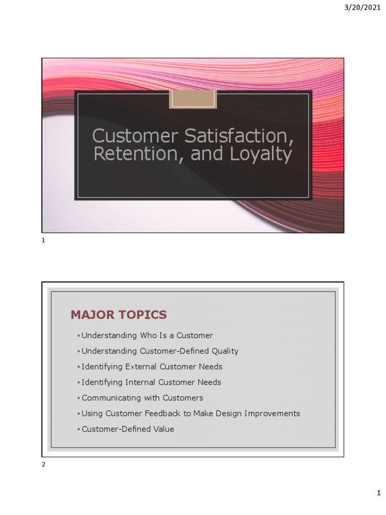 Customer Satisfaction, Retention, and Loyalty: Major Topics | Download ...