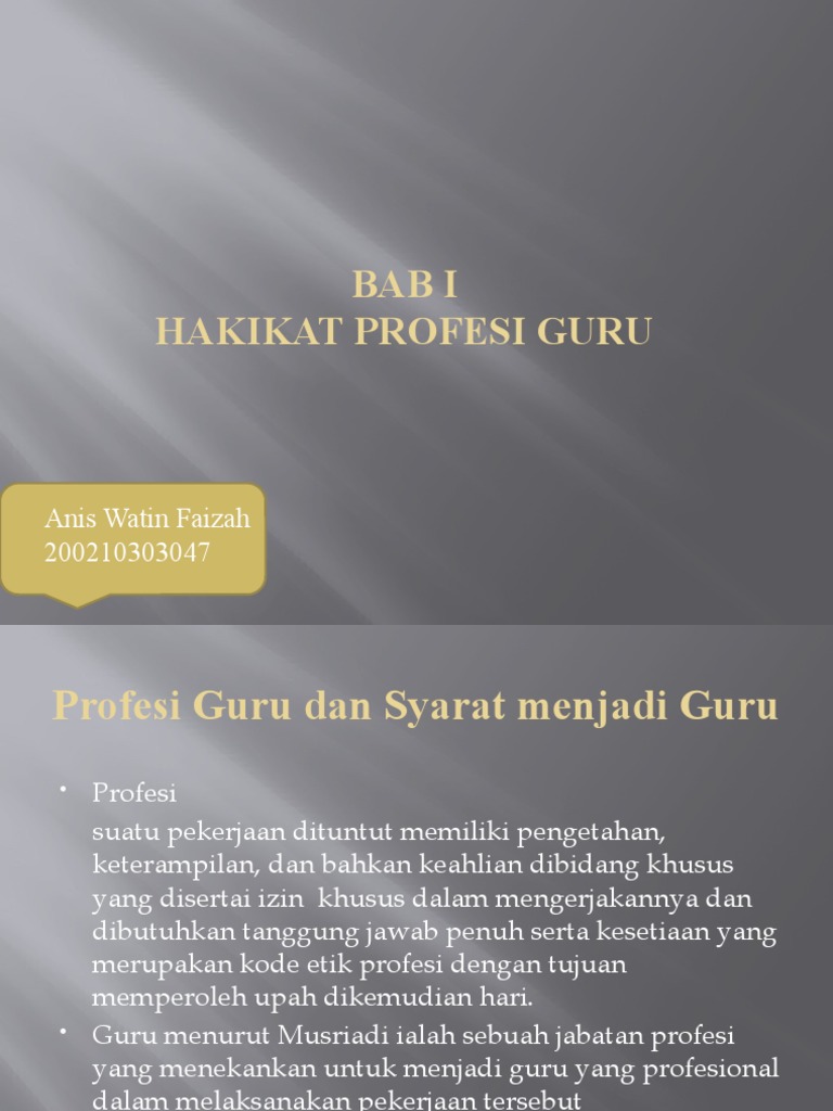 Profesi Pendidikan 1 | PDF