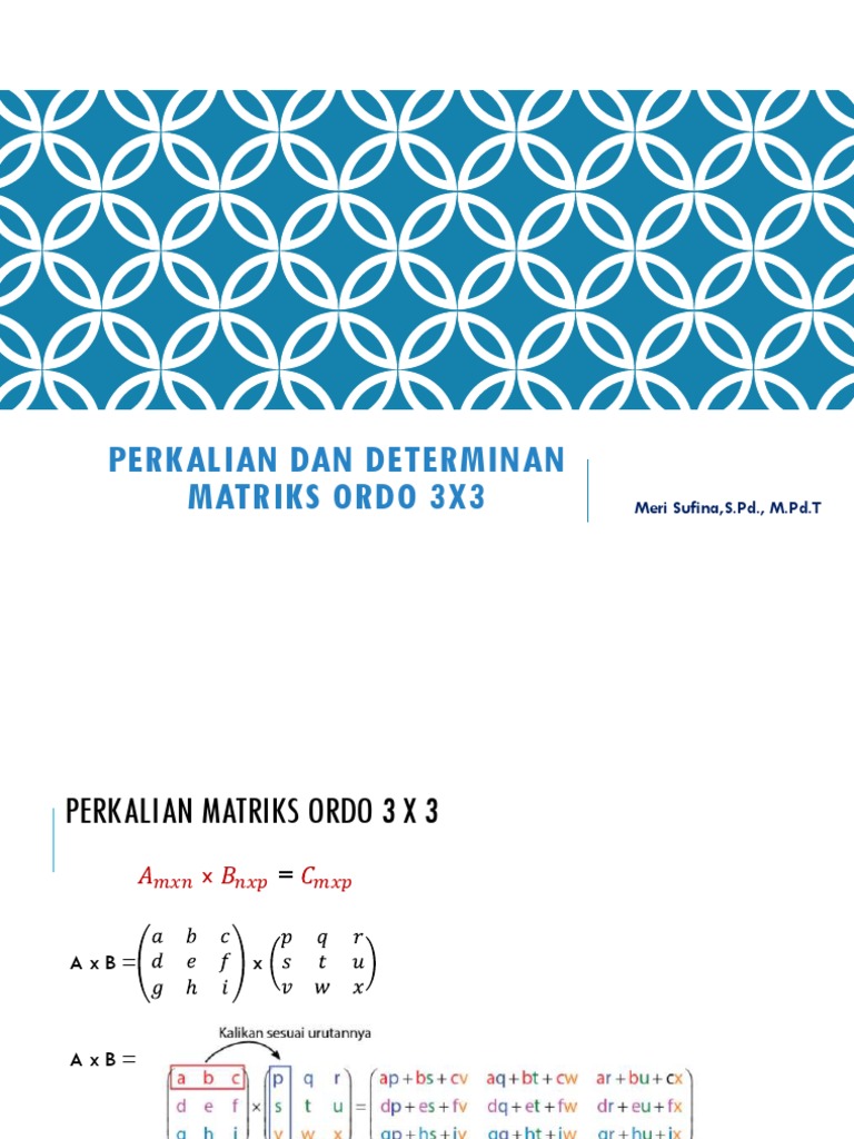 Perkalian dan Determinan Matriks 3x3 | PDF | Metode & Bahan Ajar ...