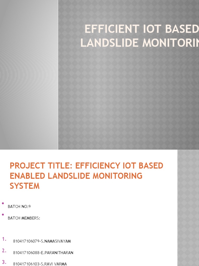Efficient Iot Based Enabled Landslide Monitoring System | PDF ...