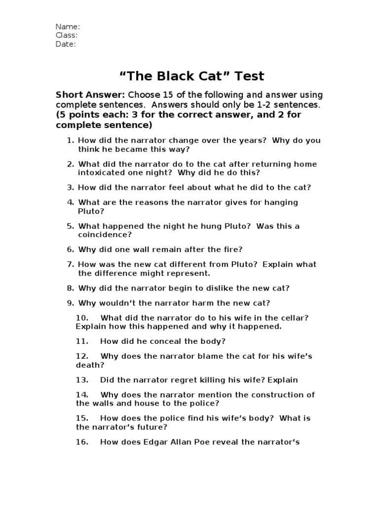 The Black Cat Test | PDF