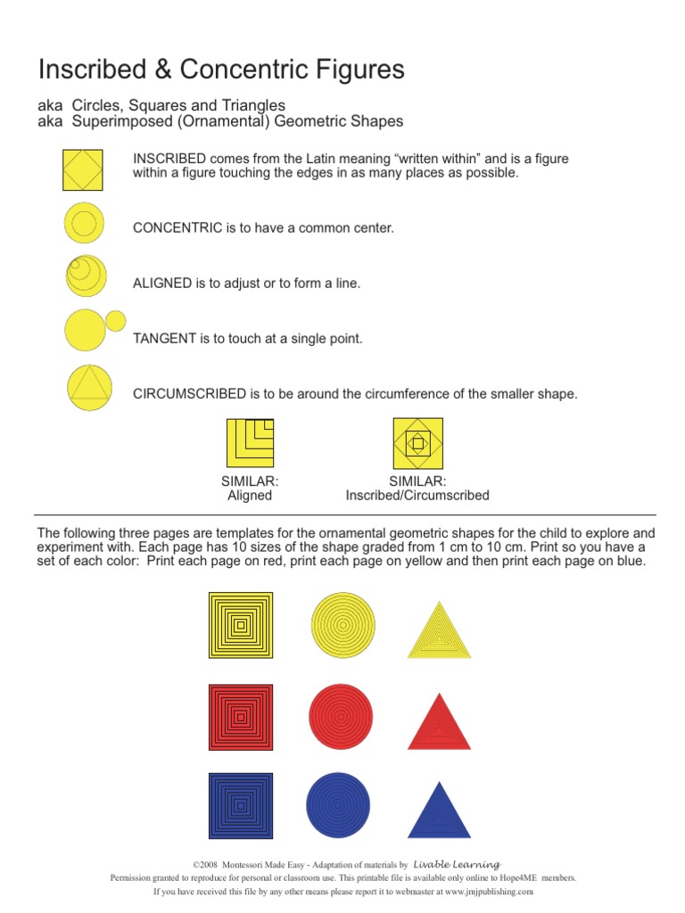 Inscribed & Concentric Figures: Aka Circles, Squares and Triangles Aka ...