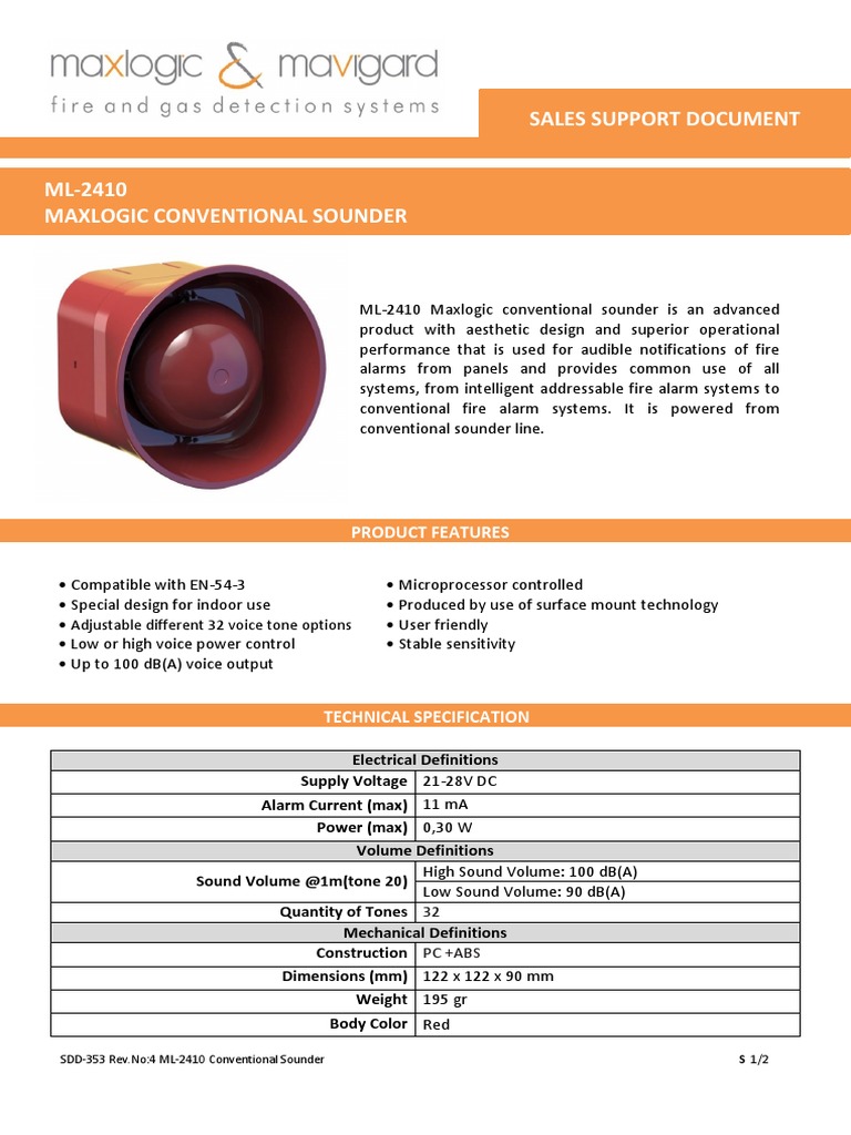 SDD-353 ML-2410 Sales Support Document - v4 | PDF | Physical Quantities ...