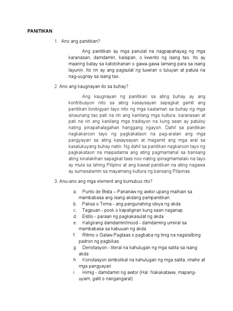 PANITIKAN | PDF