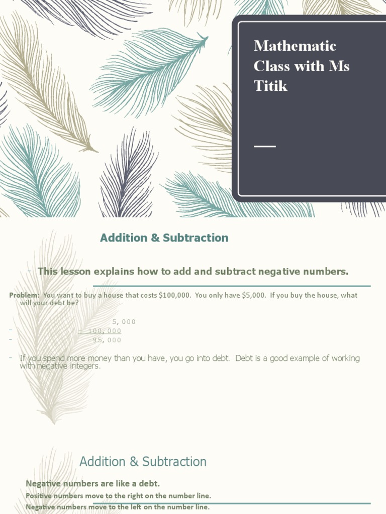 Mathematic Class With Ms Titik | PDF | Numbers | Subtraction