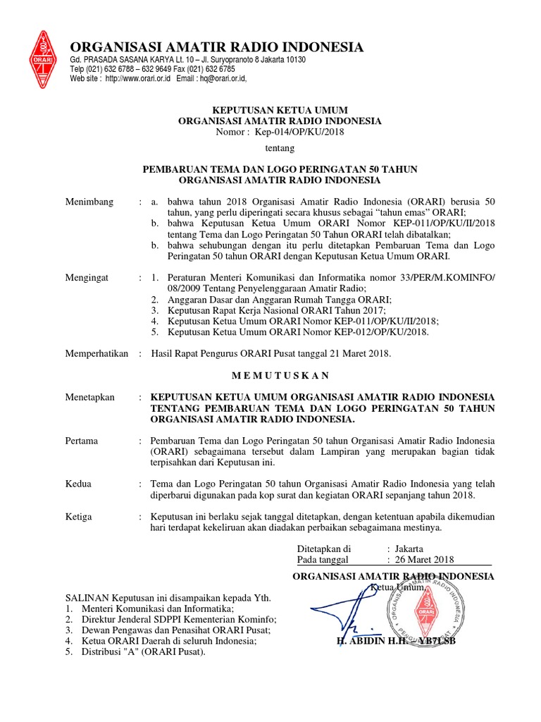 Kep Logo 50th ORARI | PDF