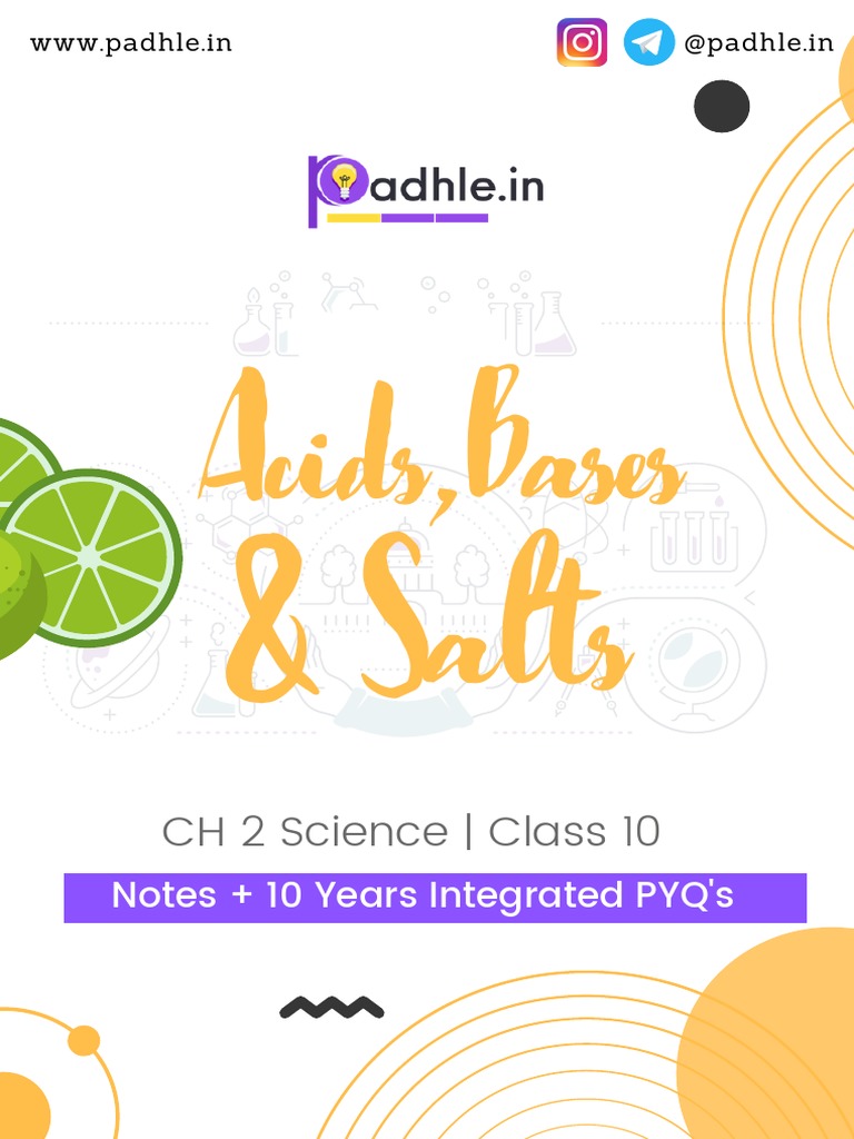 Padhle 10th - Acids, Bases, and Salts Notes + Integrated PYQs | PDF ...