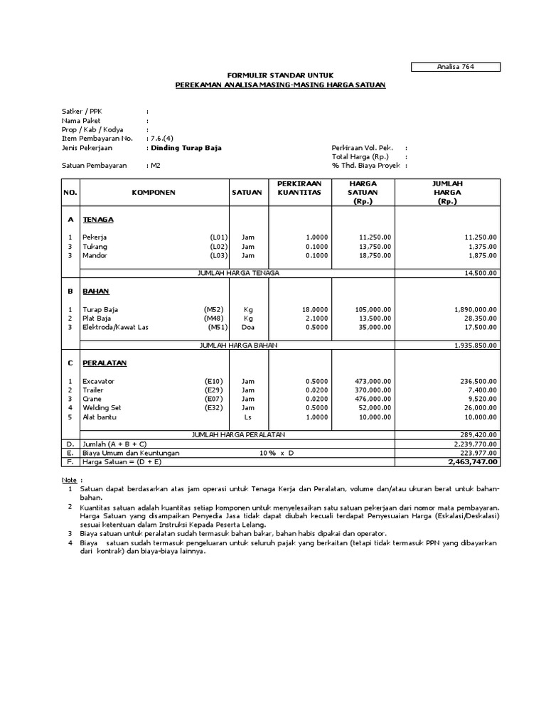Analisa Dinding Turap Baja | PDF
