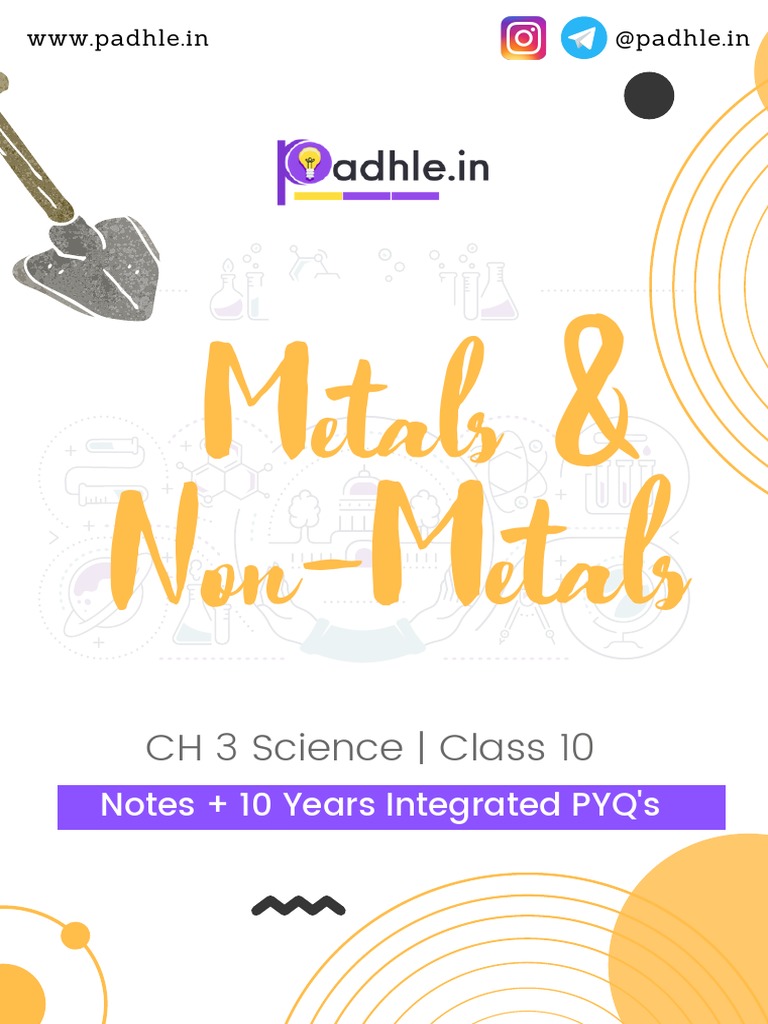 Padhle 10th - Metals & Non-Metals + Integrated PYQs | PDF | Ion | Oxide