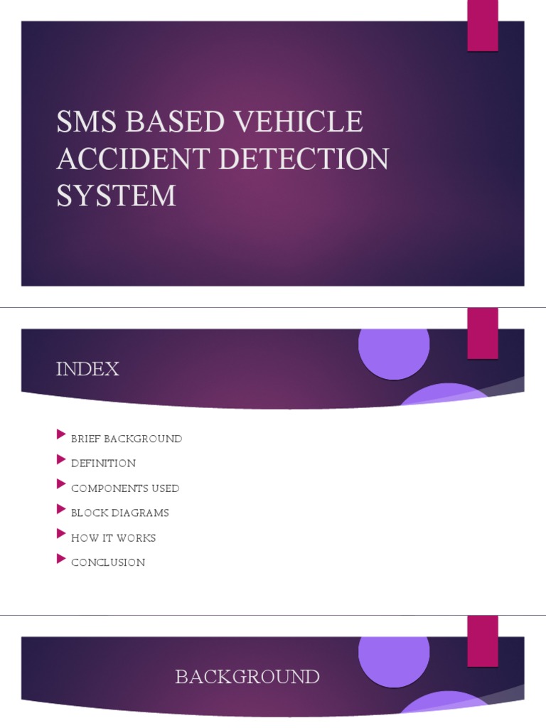 SMS Based Vehicle Accident Detection System | PDF | Business | Computers