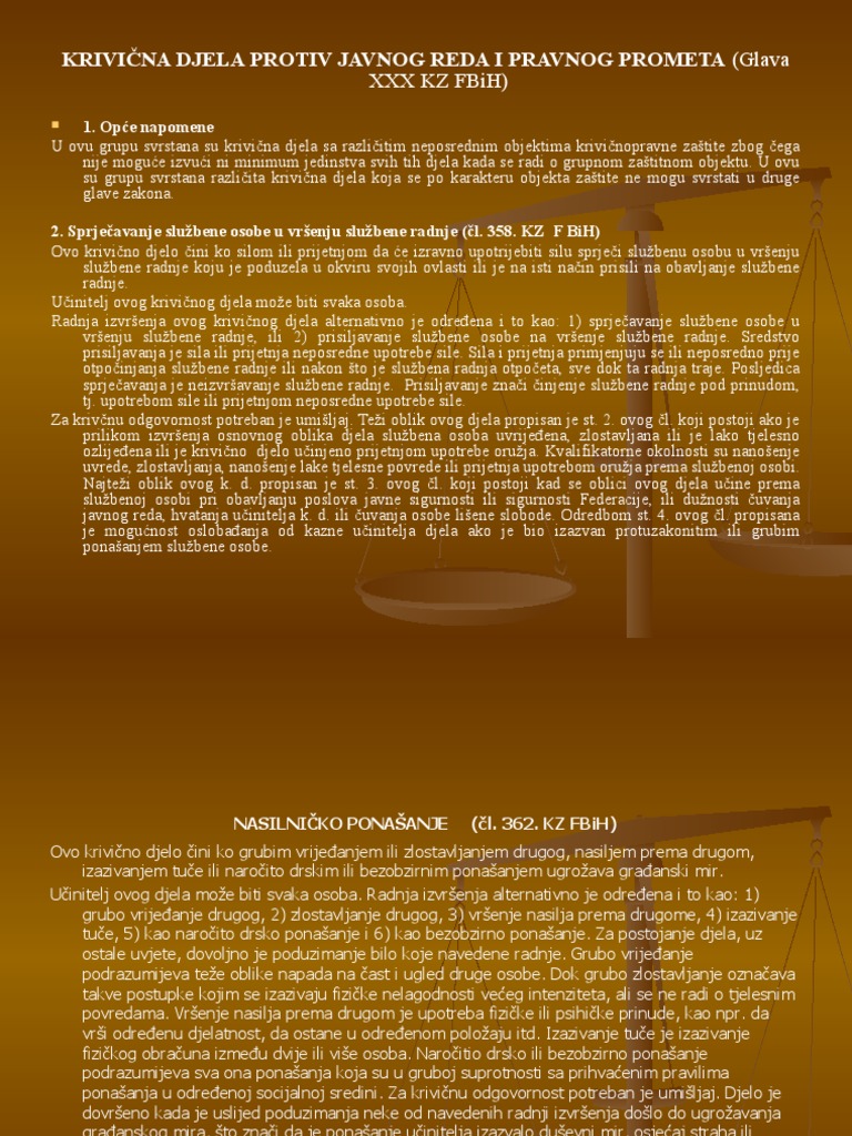 XIII - Krivicna Djela Protiv Javnog Reda I Pravnog Prometa | PDF