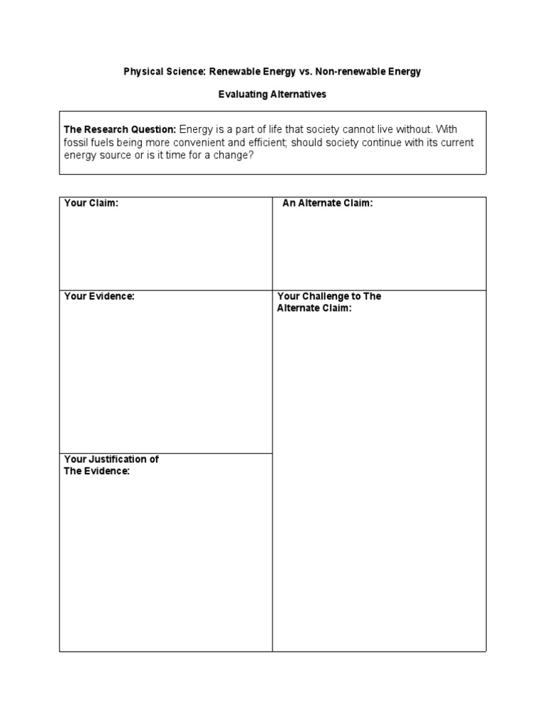 Energy Argumentation Dave Wimert Student Handout | PDF | Fossil Fuels ...