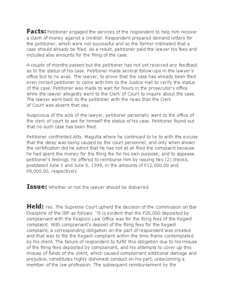 Lawyer Disbarment Case | PDF | Law Clerk | Lawyer