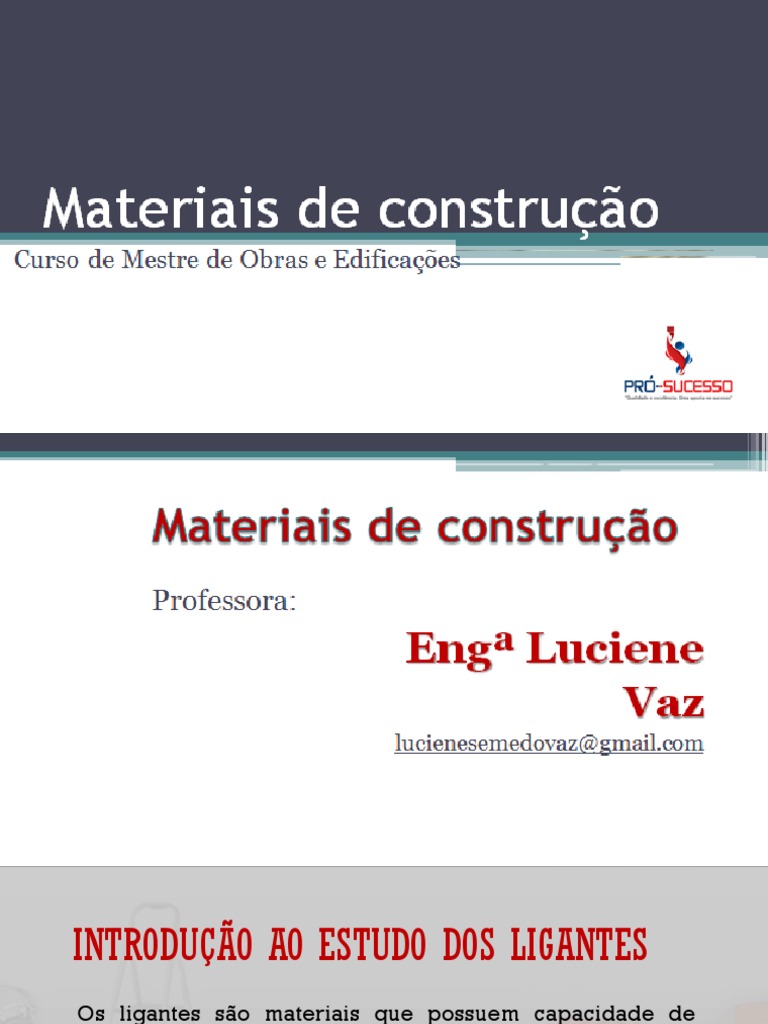 Aula 7 Ligantes Pdf Cimento Concreto