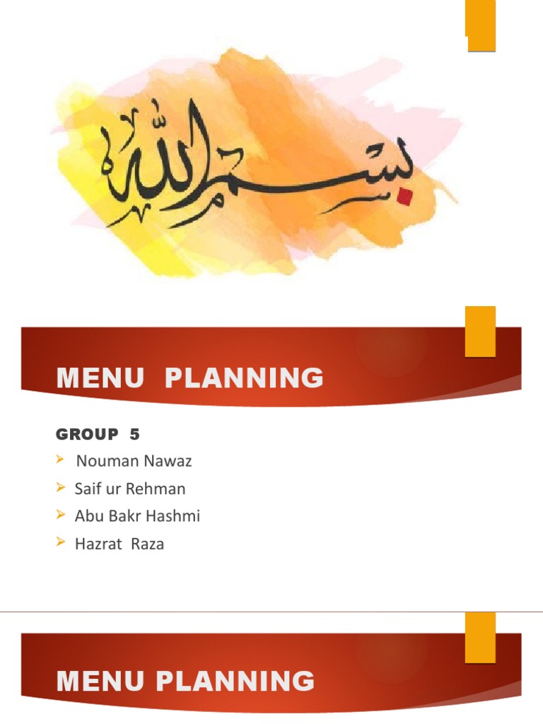 Food Science Presentation | PDF | Menu | Meal