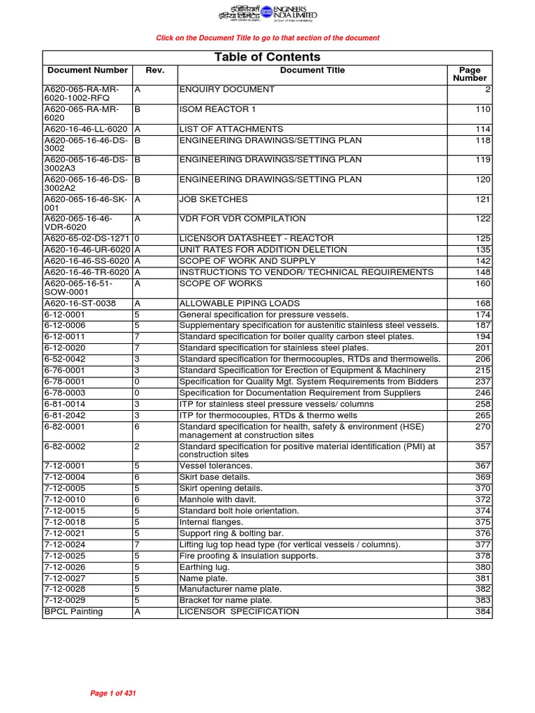 EIL Specification | PDF | Net Worth | Specification (Technical Standard)