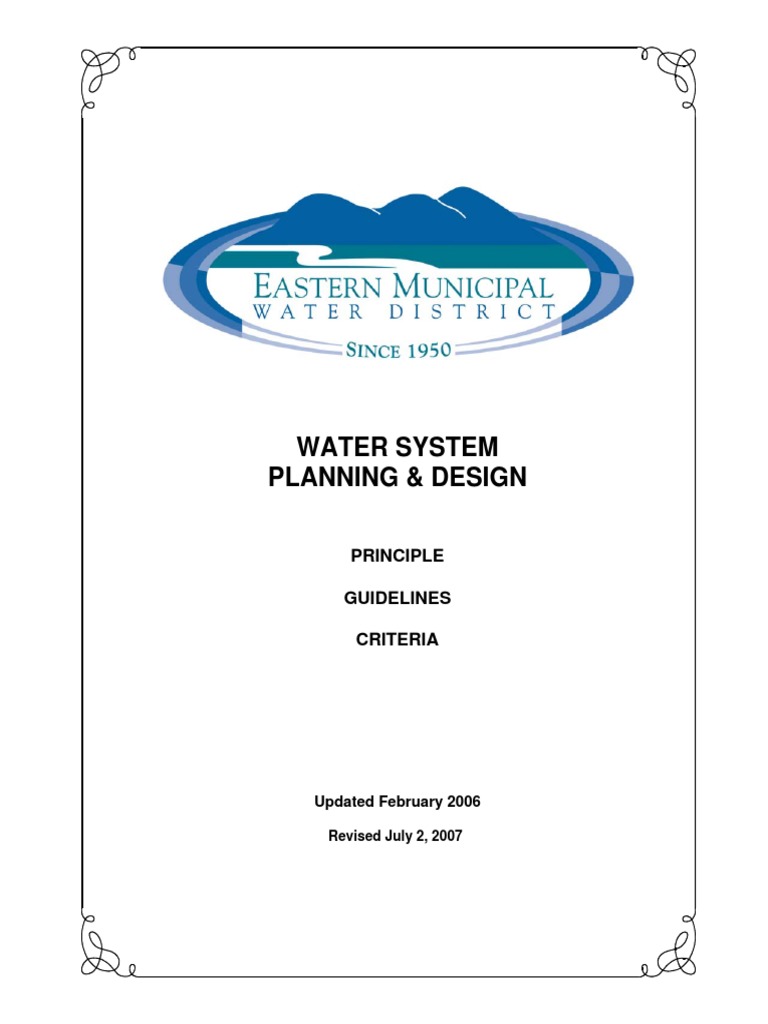 Water System Planning & Design: Principle Guidelines Criteria | PDF ...