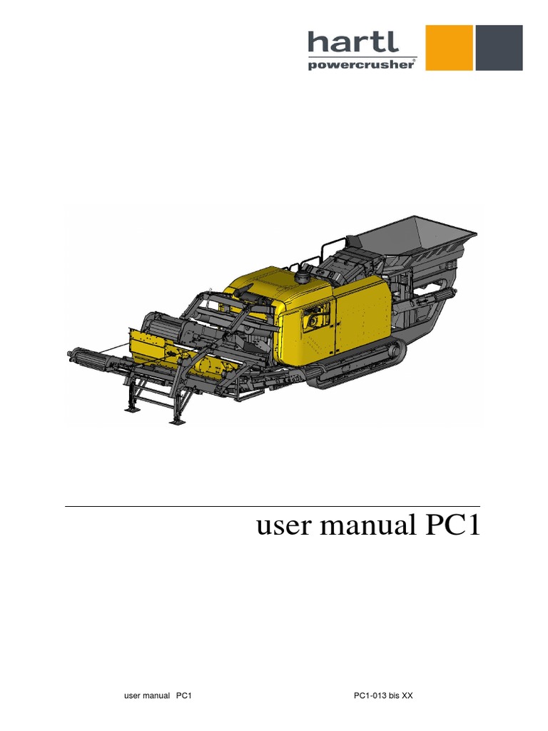 Hartl Powercrusher PC1 Impact Crusher User Manual | PDF | Belt ...