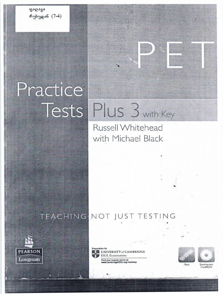 PET Practice Tests Plus 3 With Keys - Russell Whitehead | PDF