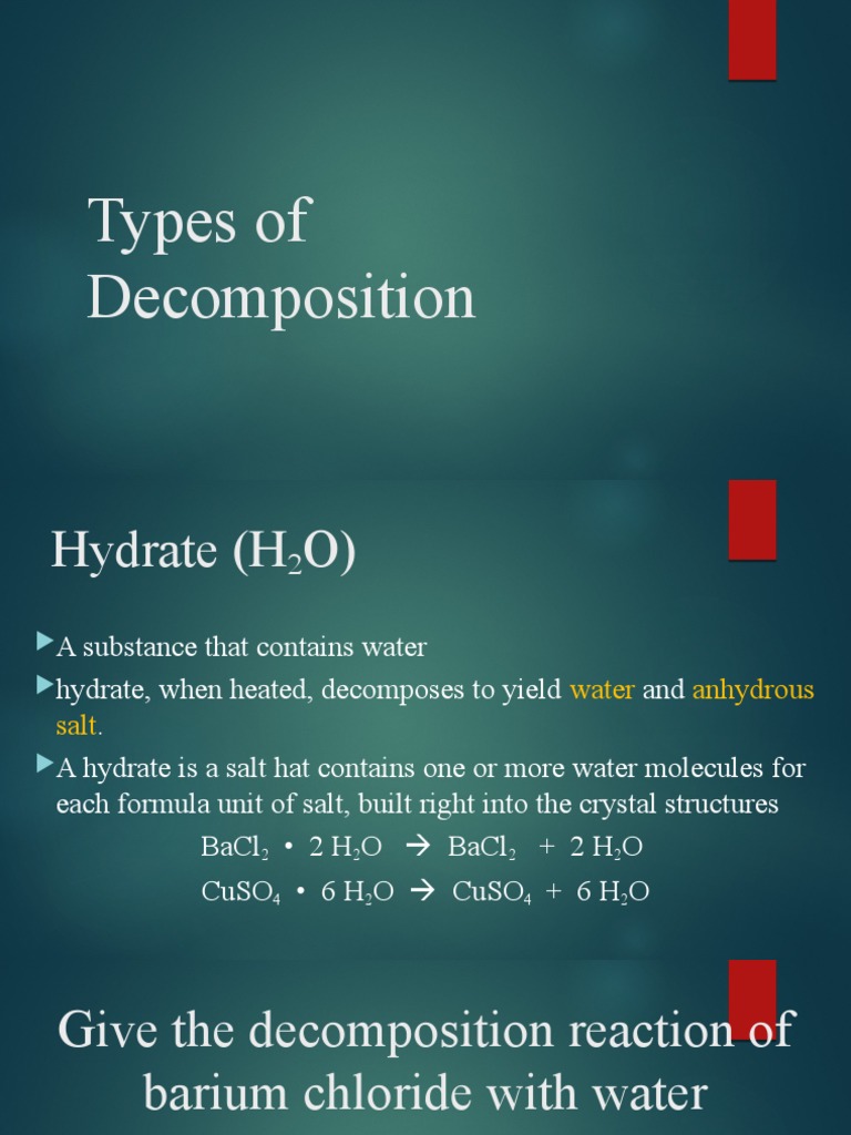 Types Of Decomposition Reaction Pdf Hydroxide Oxide