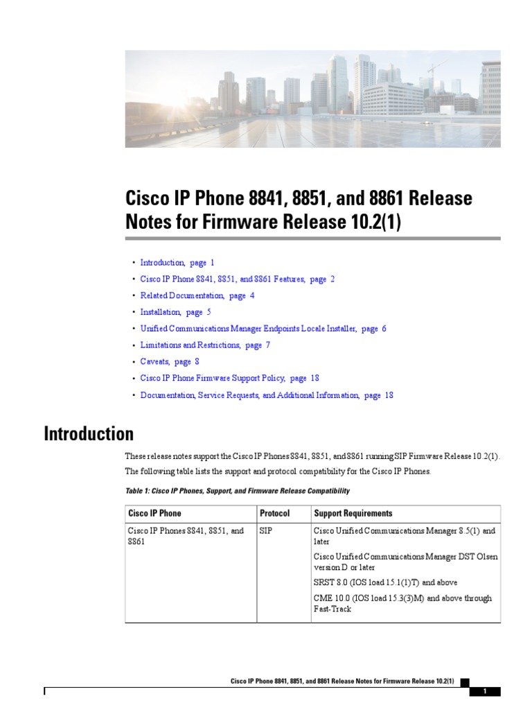 Cisco IP Phone 8841, 8851, and 8861 Firmware Release 10.2(1) Feature ...