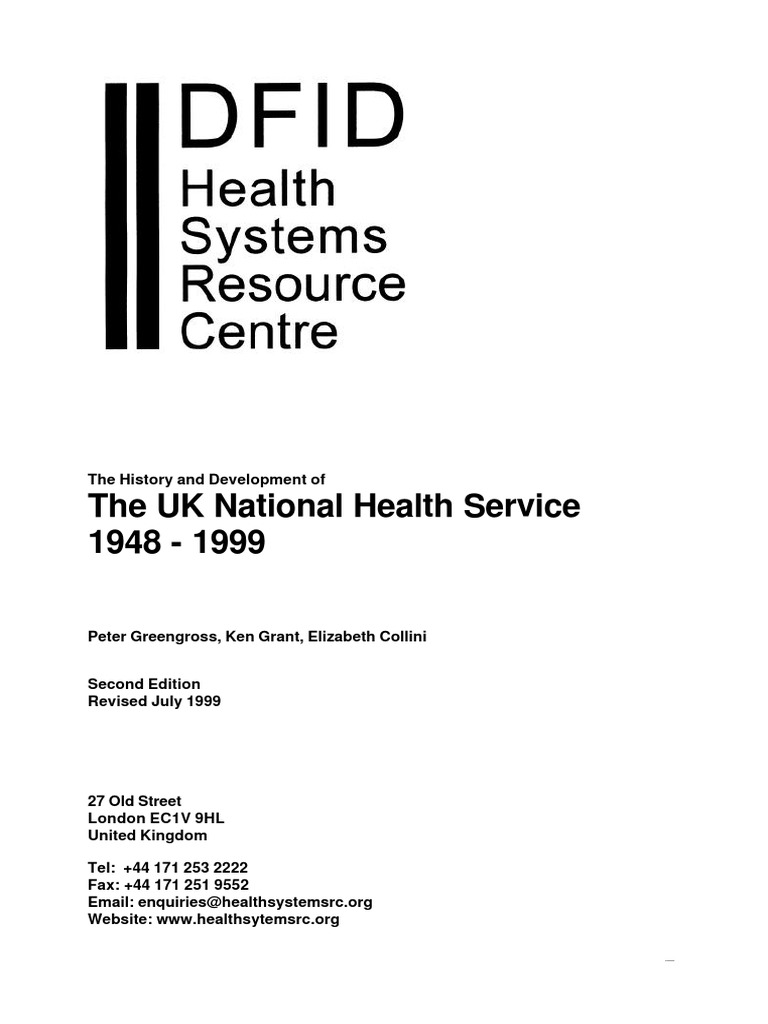 The UK National Health Service 1948 - 1999 | PDF | National Health ...