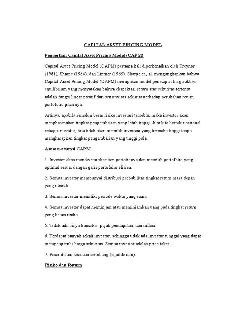 CAPM | PDF | Pengelolaan Keuangan & Uang