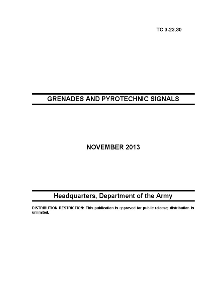 Grenades and Pyrotechnic Signals | PDF | Fuze | Military Technology