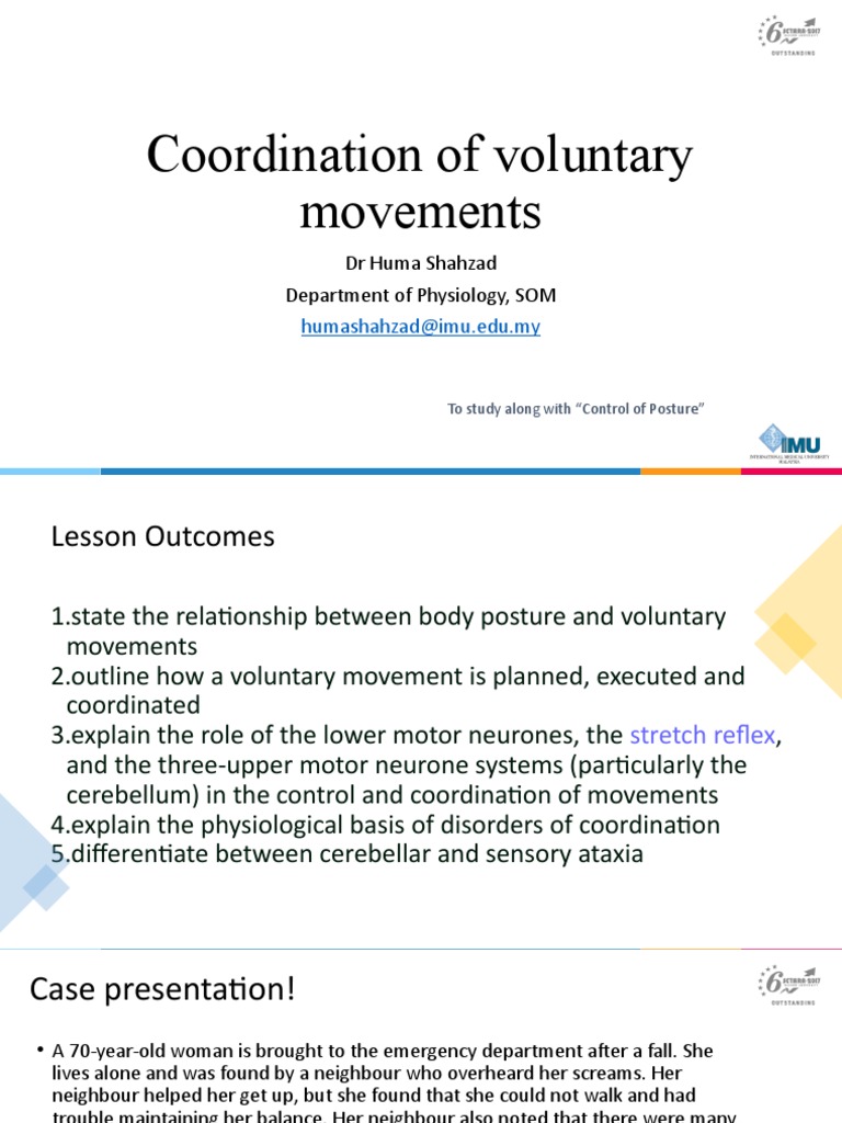 Coordination of Movement-Lecture Notes 20201 | PDF | Cerebellum | Motor ...