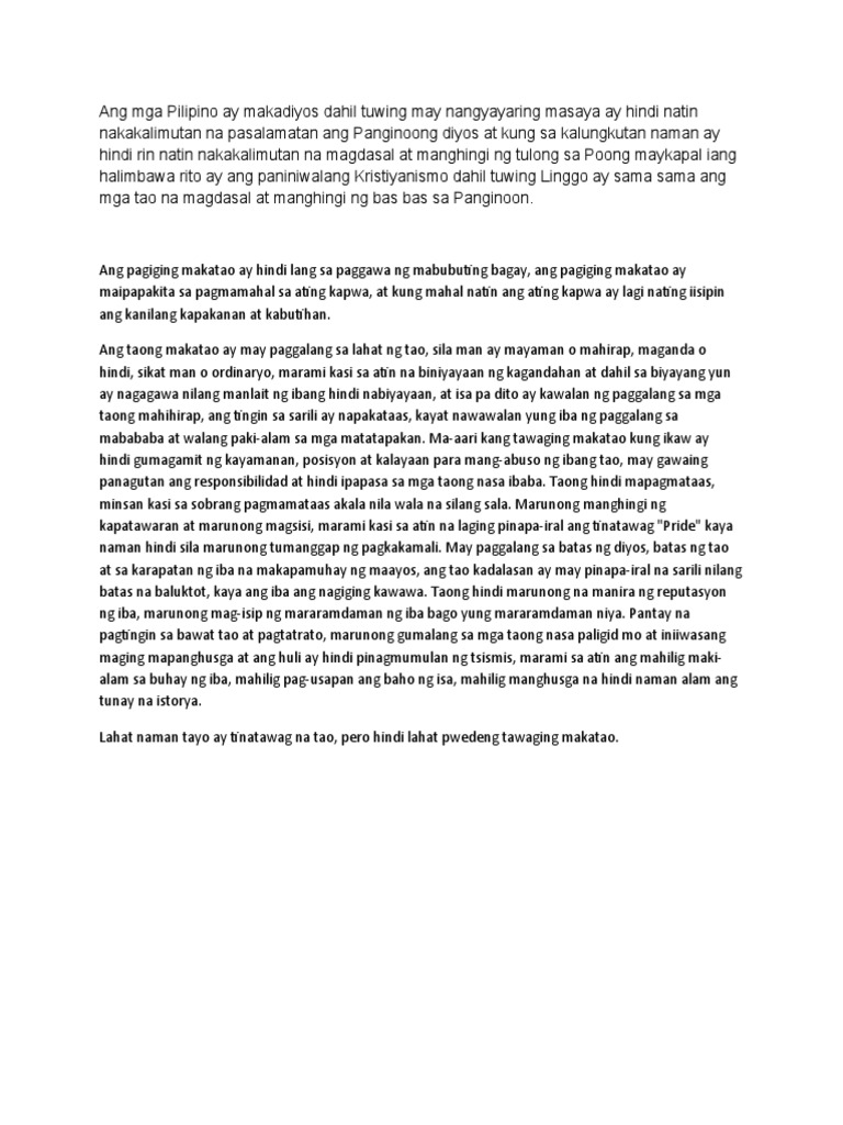 Makadiyos Makatao | PDF