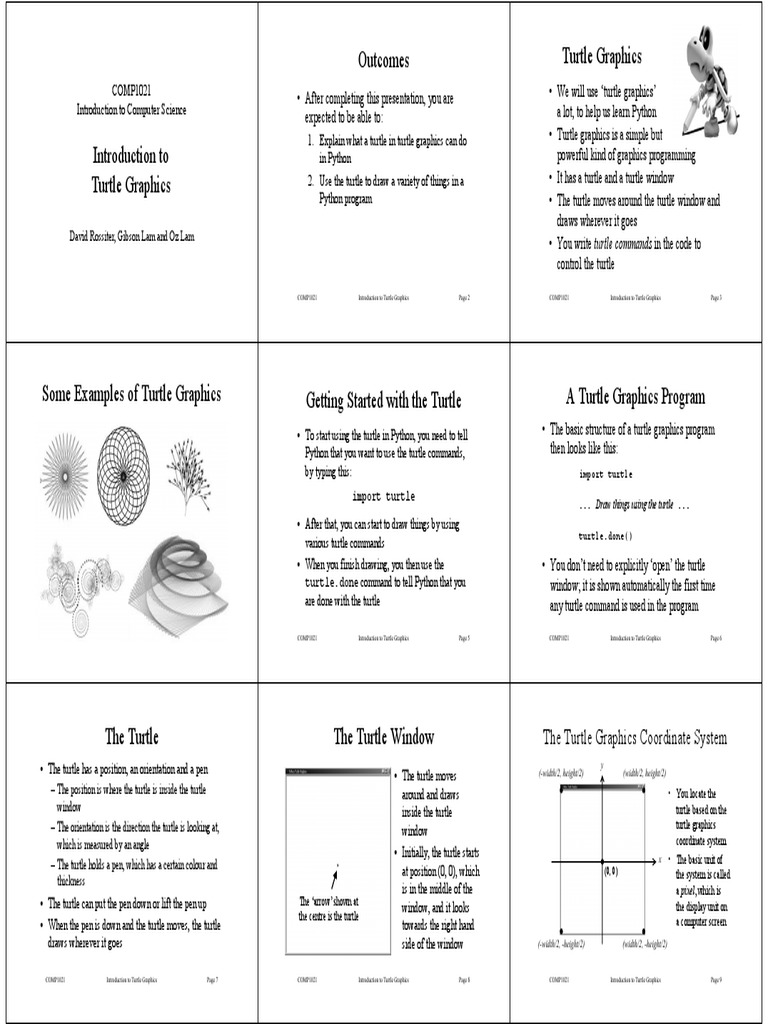 06 1021 Introduction To Turtle Graphics s2019 9spp BW | PDF | Arial | Graphics