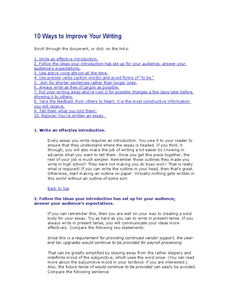 10 Ways To Improve Your Writing: 1. Write An Effective Introduction ...
