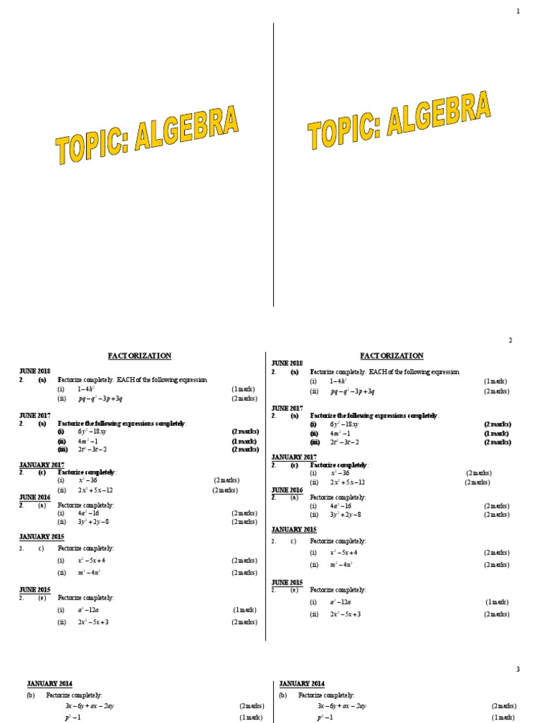 CSEC MATH PAST PAPER Algebra | PDF | Variable (Mathematics) | Temperature