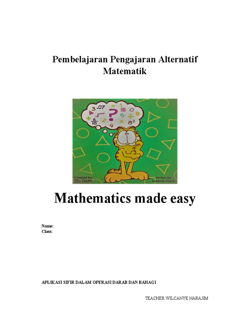 Aplikasi Sifir Dalam Operasi Darab Dan Bahagi Pdf