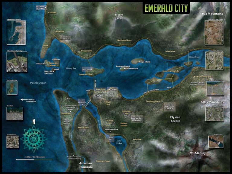 Mutants & Masterminds 3e - Emerald City Map | PDF