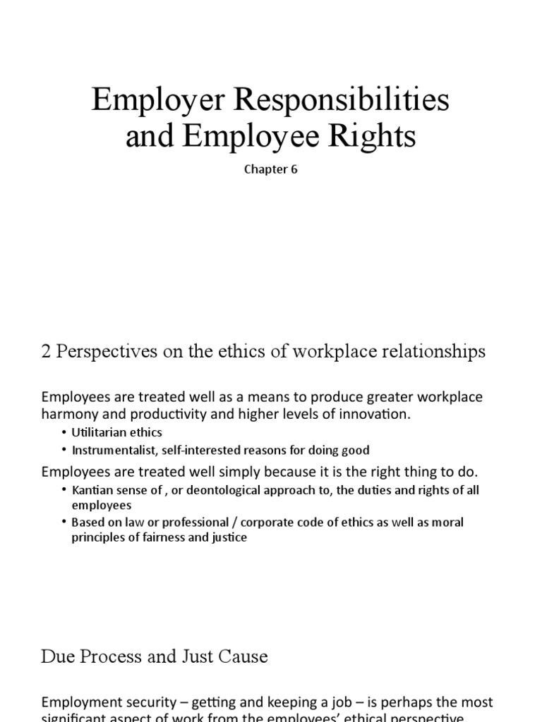 Business Ethics On Employer Responsibilities and Employee Rights | PDF ...