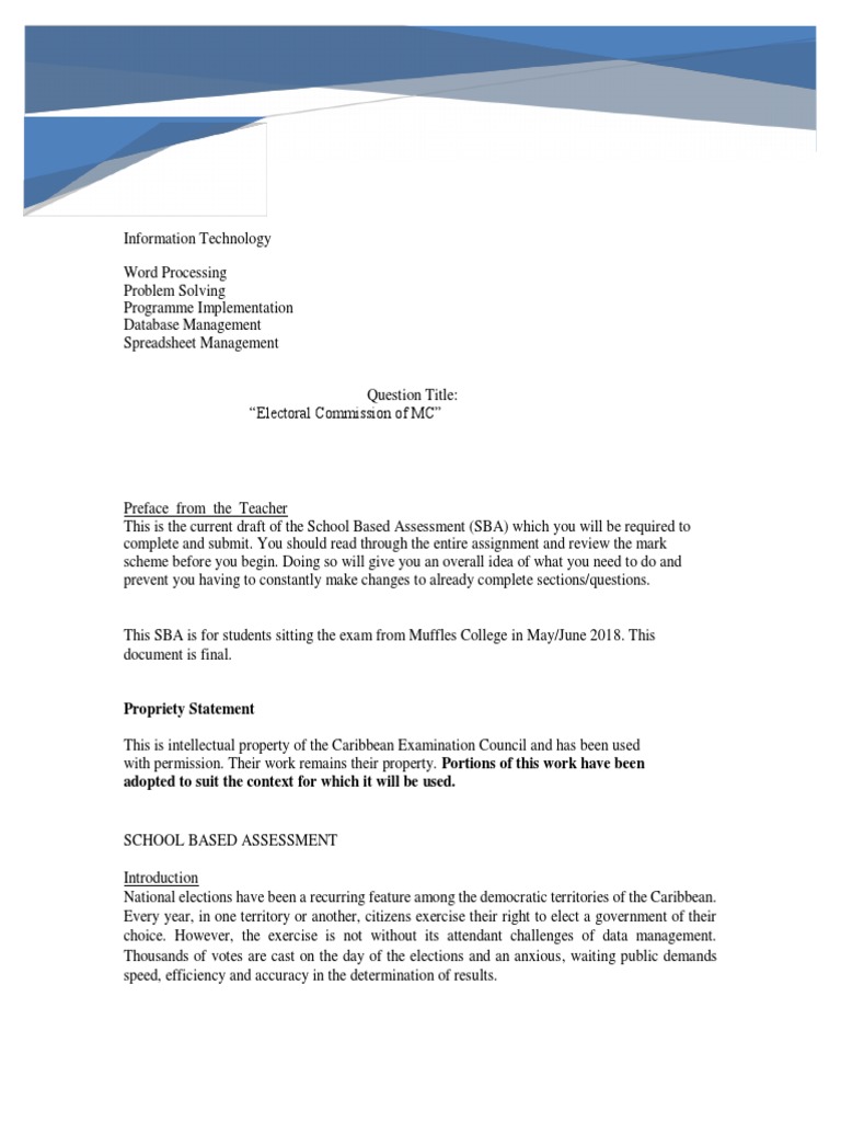 IT-SBA-2017-2018 Update 2 | PDF | Spreadsheet | Social Security (United ...