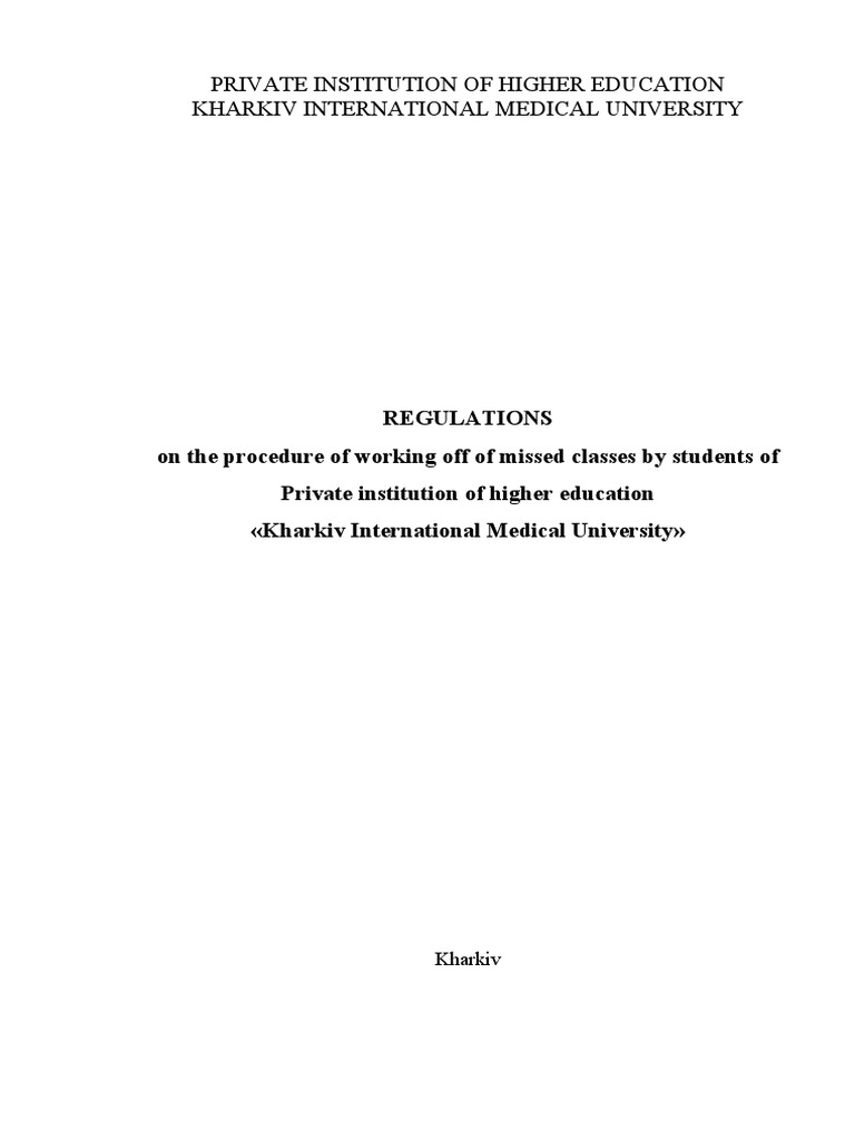 Regulations On Working Off Missed Classes | PDF | Curriculum | Dean ...