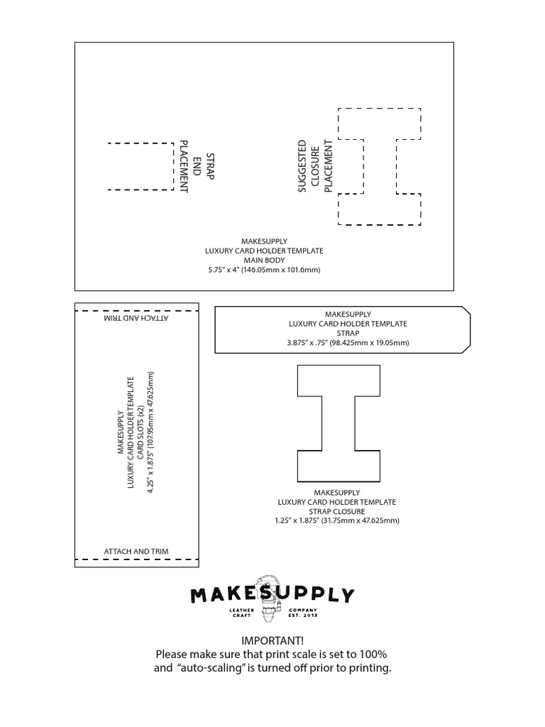 Makesupply Luxury Card Holder Free PDF Template A4 | PDF