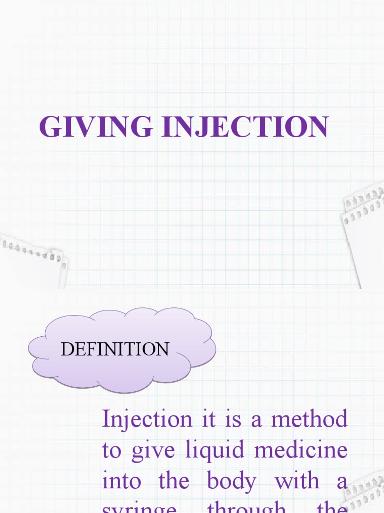 Chapter 7 Giving Injection | PDF | Injection (Medicine) | Syringe