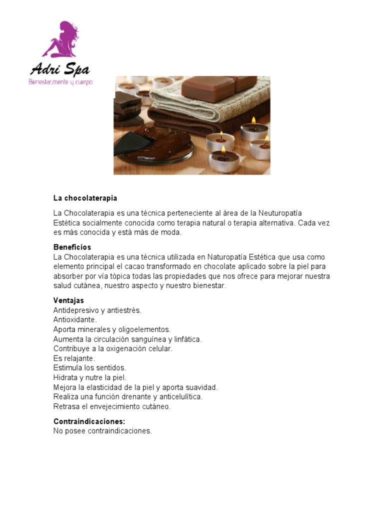 Beneficios de la Chocolaterapia | PDF | Salud y bienestar